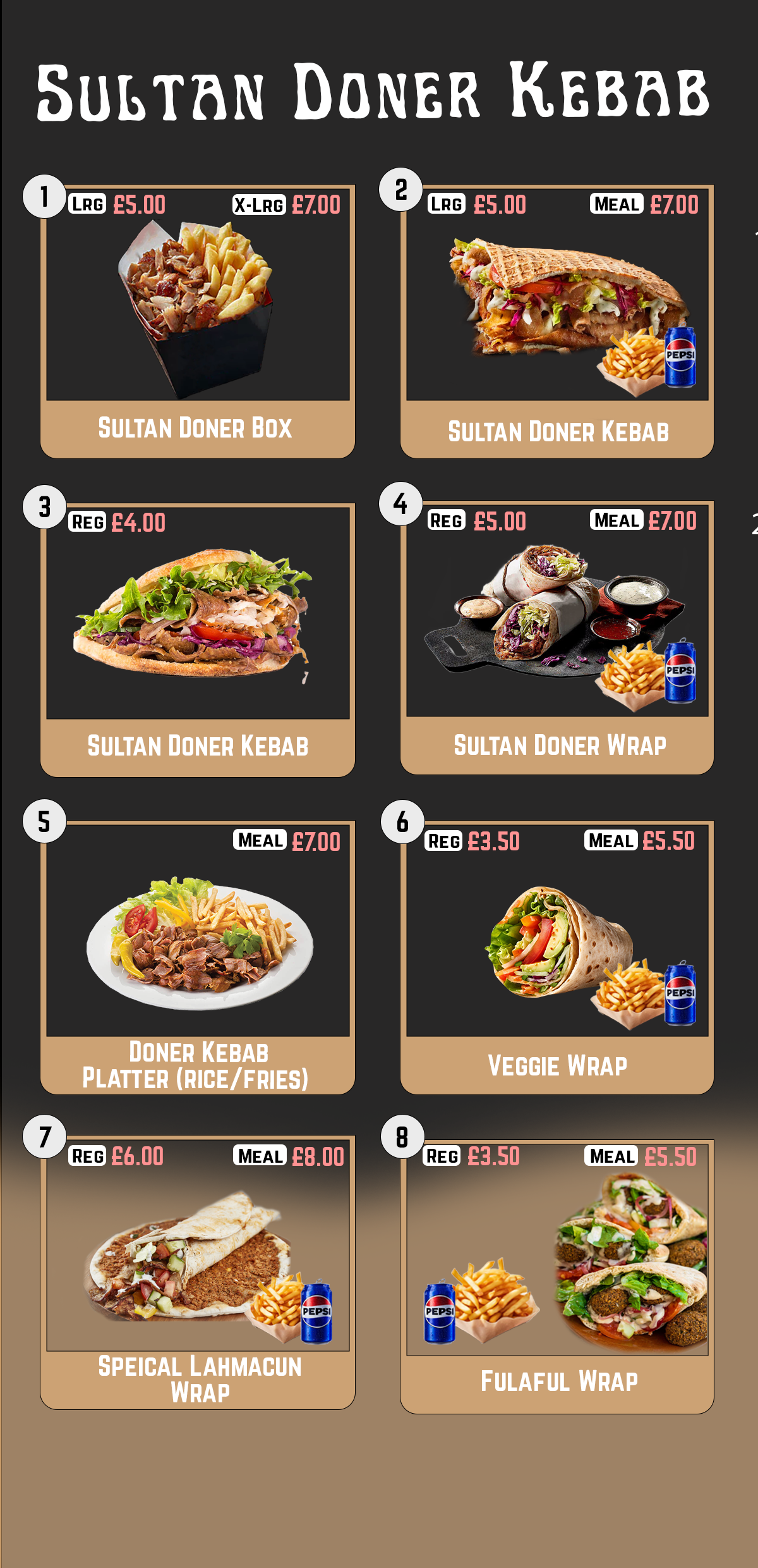 Our Menu – Sultan Doner Kebab