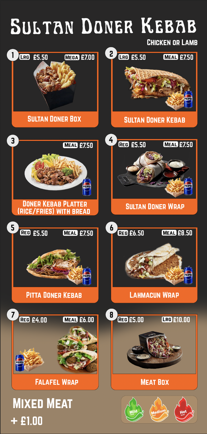 Menu – Sultan Doner Kebab